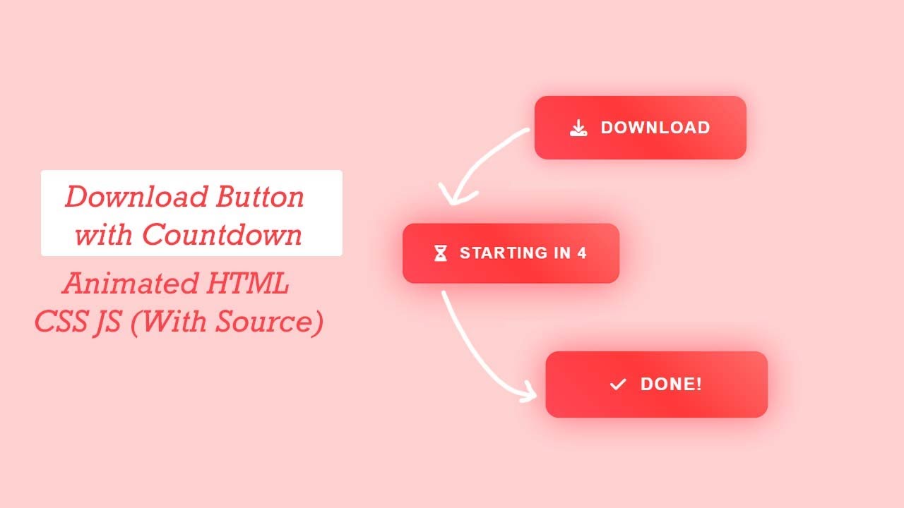 Download Button with Countdown | Animated HTML CSS JS (With Source)