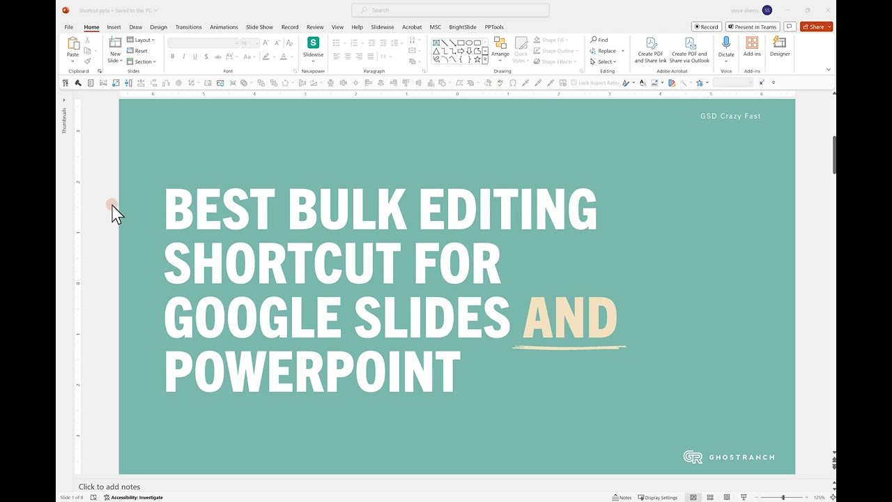 Top 5 Shortcut That Works in PowerPoint and Google Slides