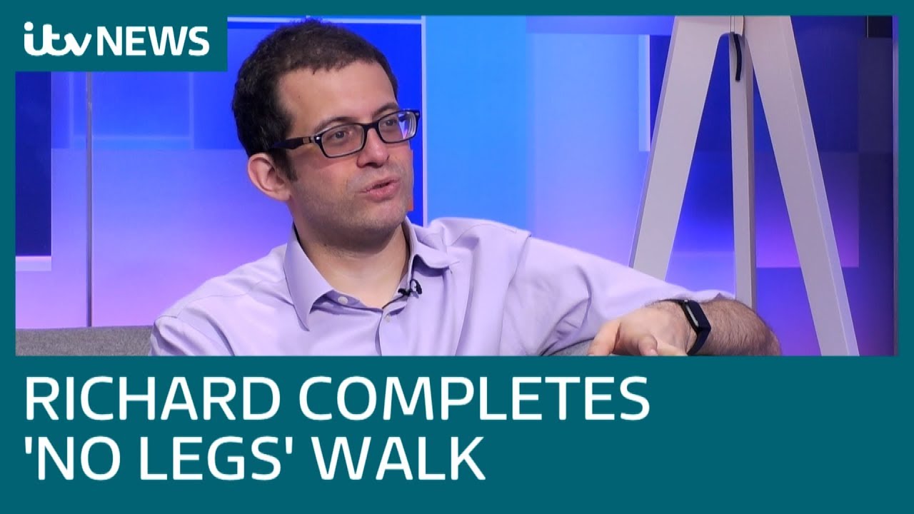Richard Pollins completes 40km 'no legs' walk to raise money for Motor Neurone Disease | ITV News