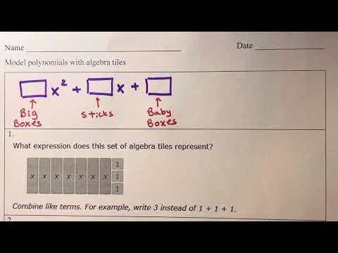 Model Polynomials with Algebra Tiles (Lesson Introduction & Definitions)