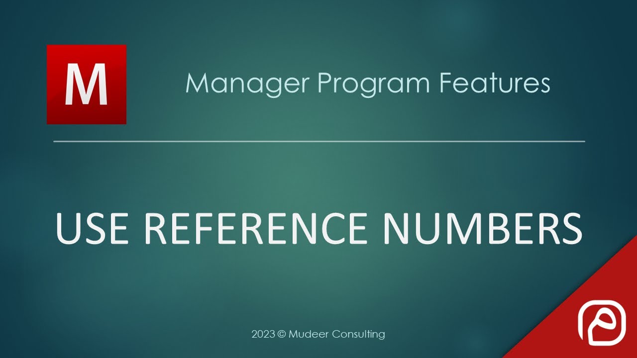 Manager.io Guides: 33 Use reference numbers