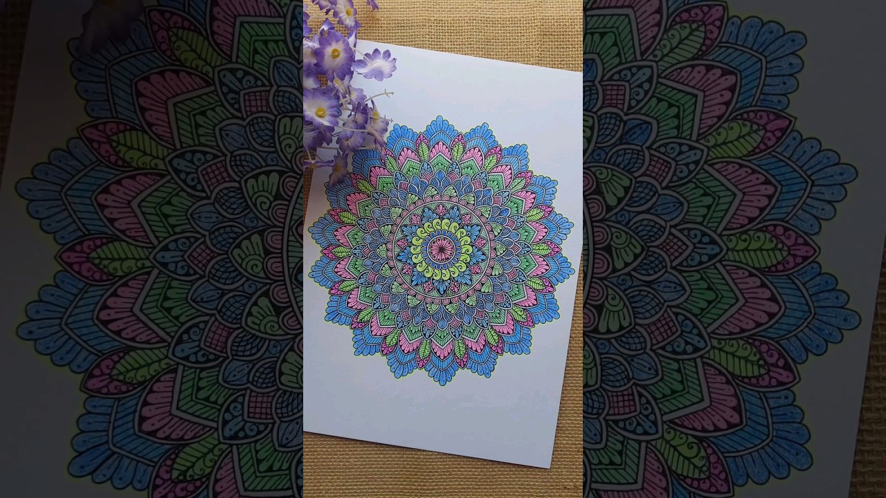 Mandala colouring using color pencils
