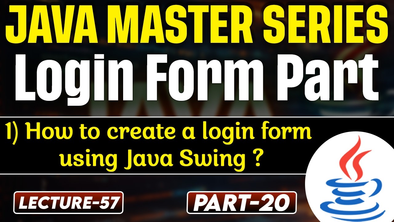 #57 Java Login Form Project Part-20 | How to Create a login form Using Java Swing? | Tpoint  Tech