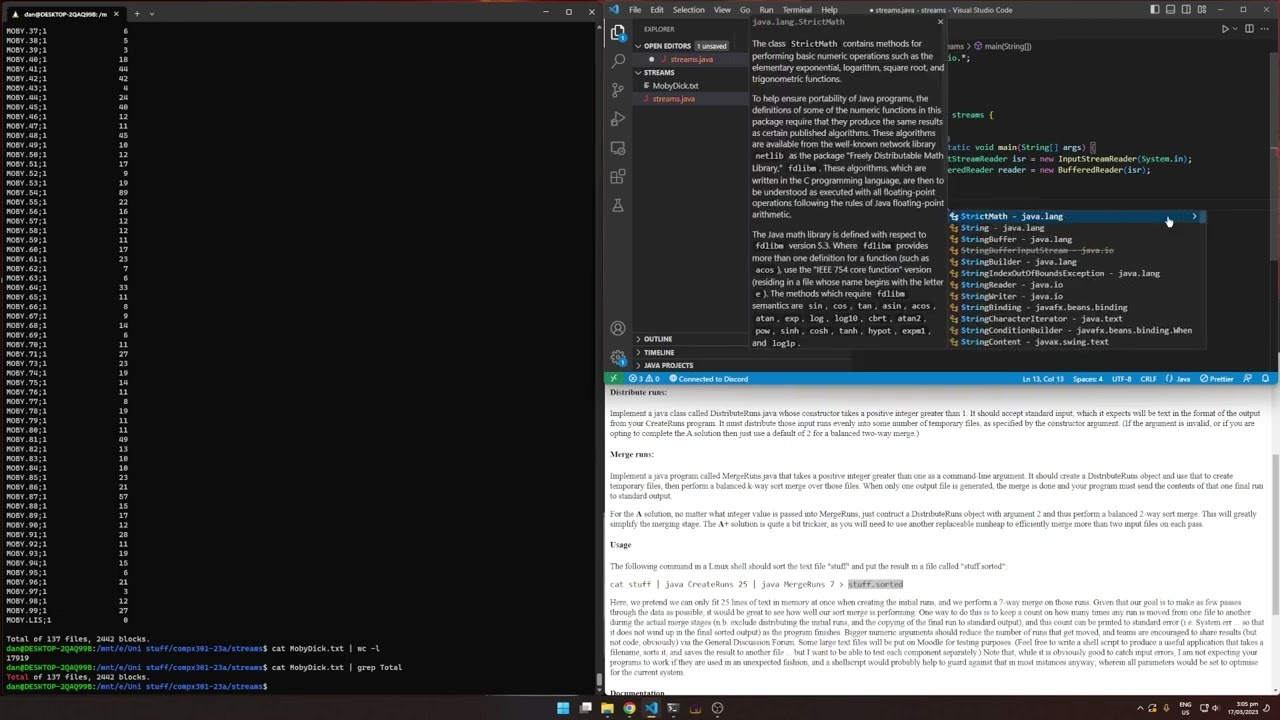 Working with standard input and output in Java