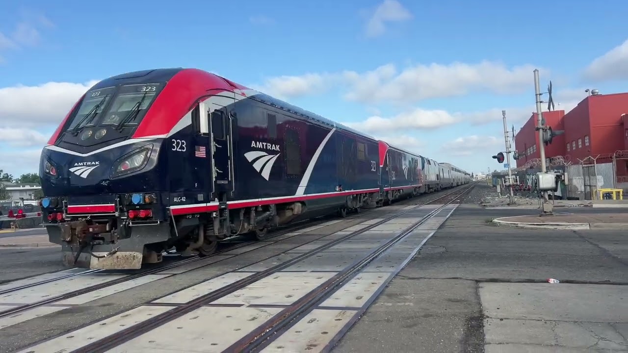 The Triple-Header Amtrak Coast Starlight Train #11 going by 98th Ave in Oakland California