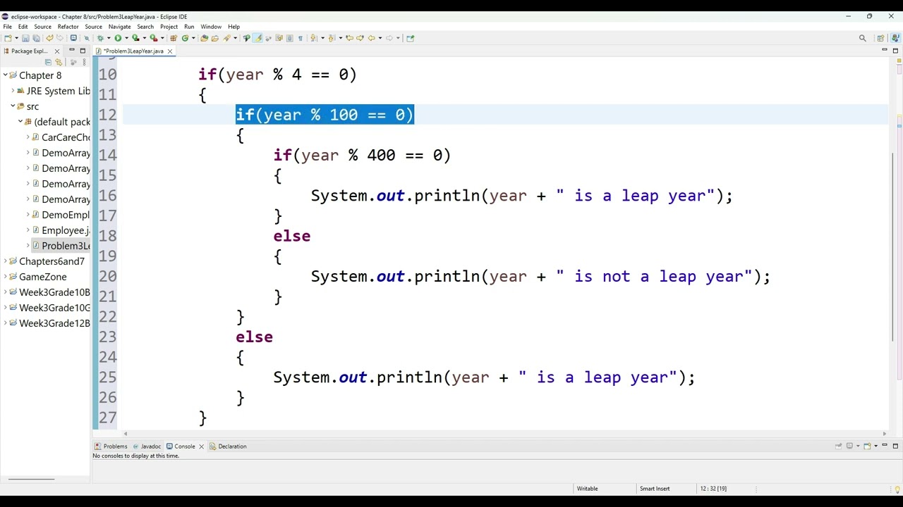 Leap Year Problem Solution in Java