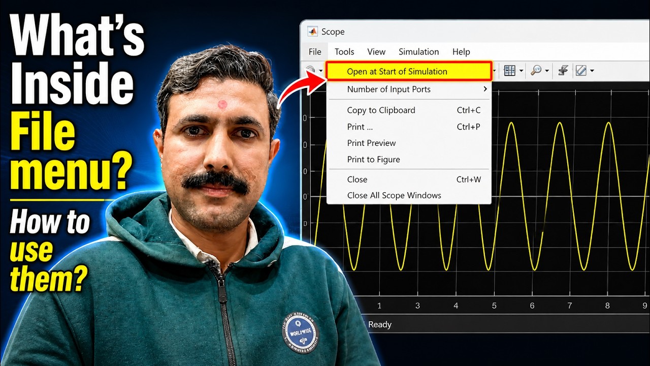 MATLAB Scope File Tab Explained | Step-by-Step Tutorial with Example