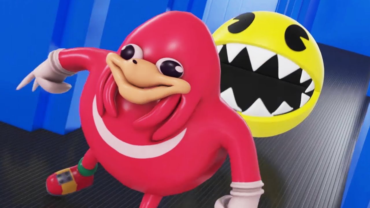 Uganda Knuckles vs Pac-Man with Mario and Sonic - LokmanVideo