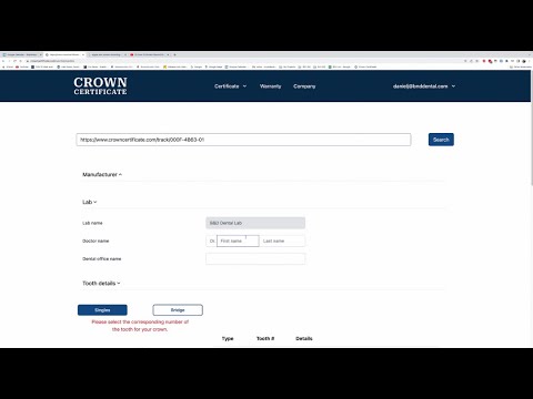 How to Enter and Save Crown Certificates (for labs)