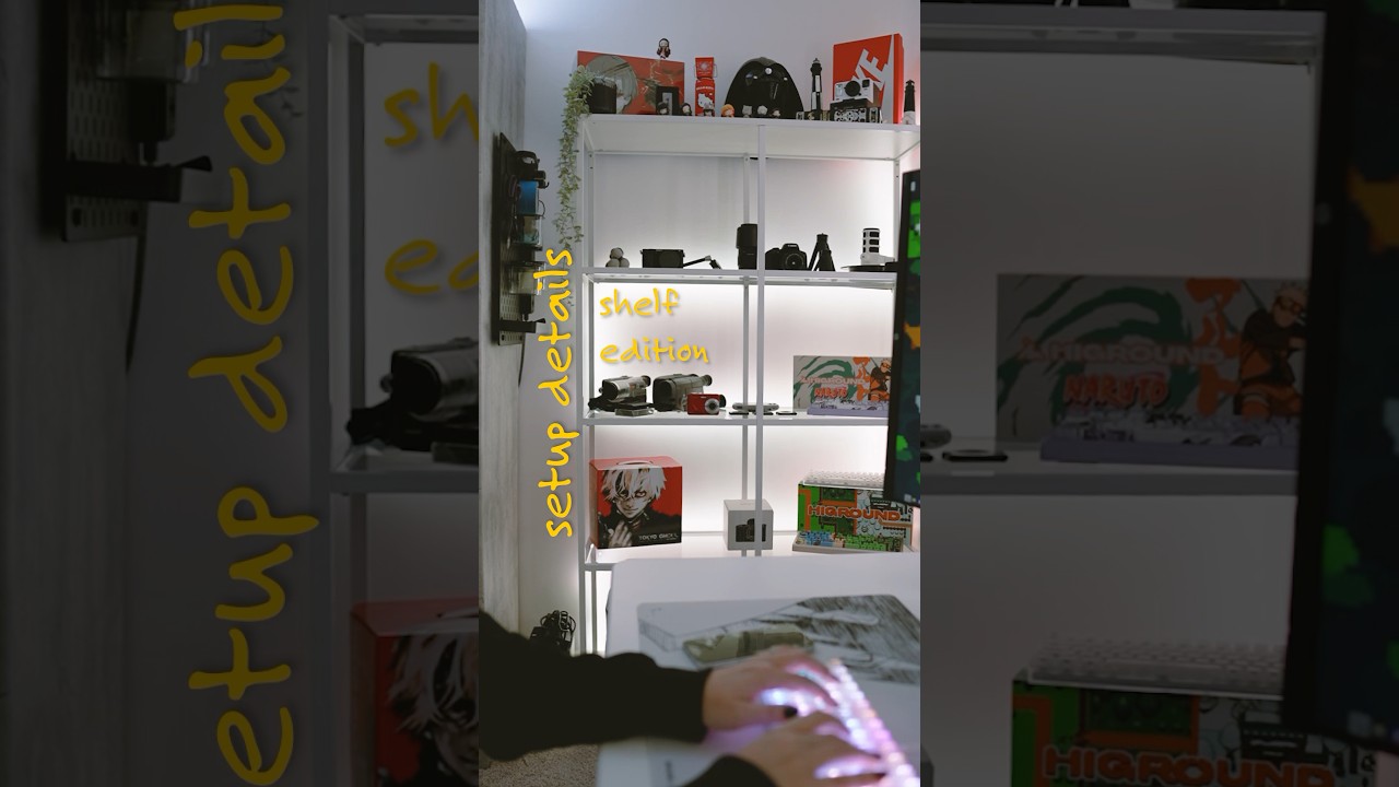 tech shelf details 🎀 #setuptour #gamingsetup #officetour