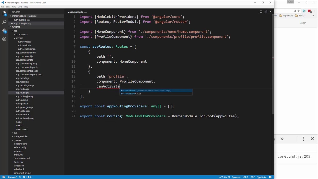 Learn to build an Auth0 App using Angular 2 - Auth Guard Blocking