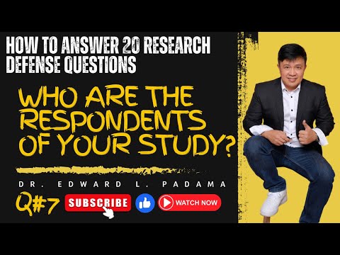 WHO ARE THE RESPONDENTS OF YOUR STUDY?