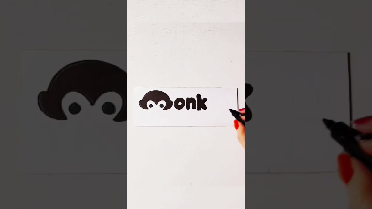 How to design a Monkey logo? 🙊Wow easy #shorts