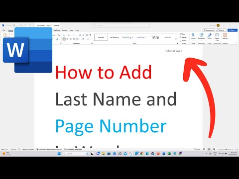 How to Add Last Name and Page Number in Word