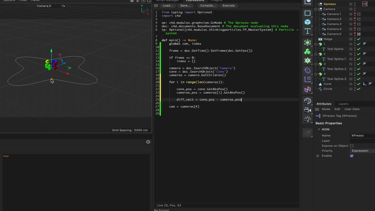 Cinema 4D Python Tutorial 13: Auto Switching Camera Rig (Python Node)