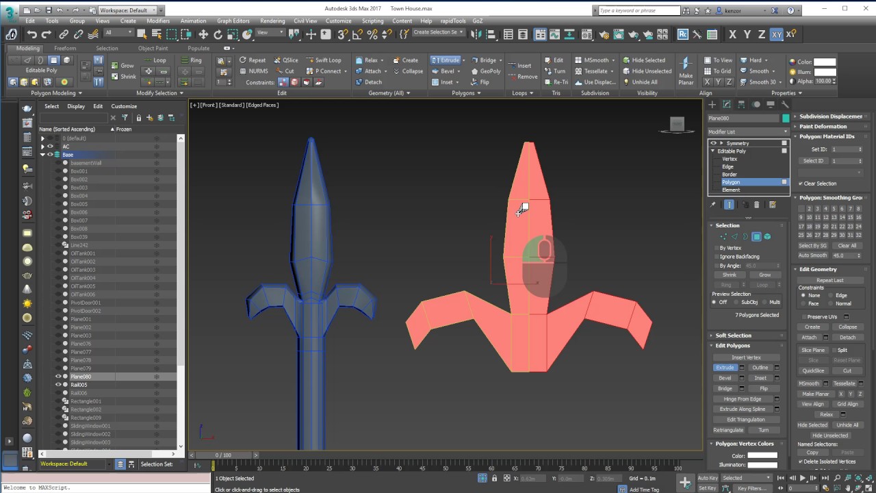 Start Max modelling 10: Modelling a simple shape using the stack.