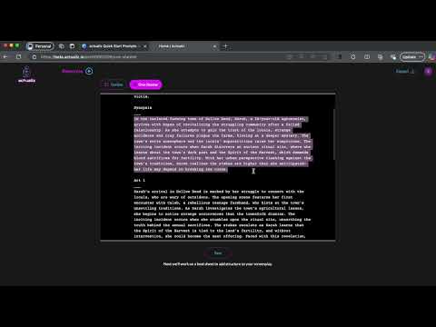 How To AI Generate A One Sheeter for Movie & Film Projects w/actualiz Screenplay Generator