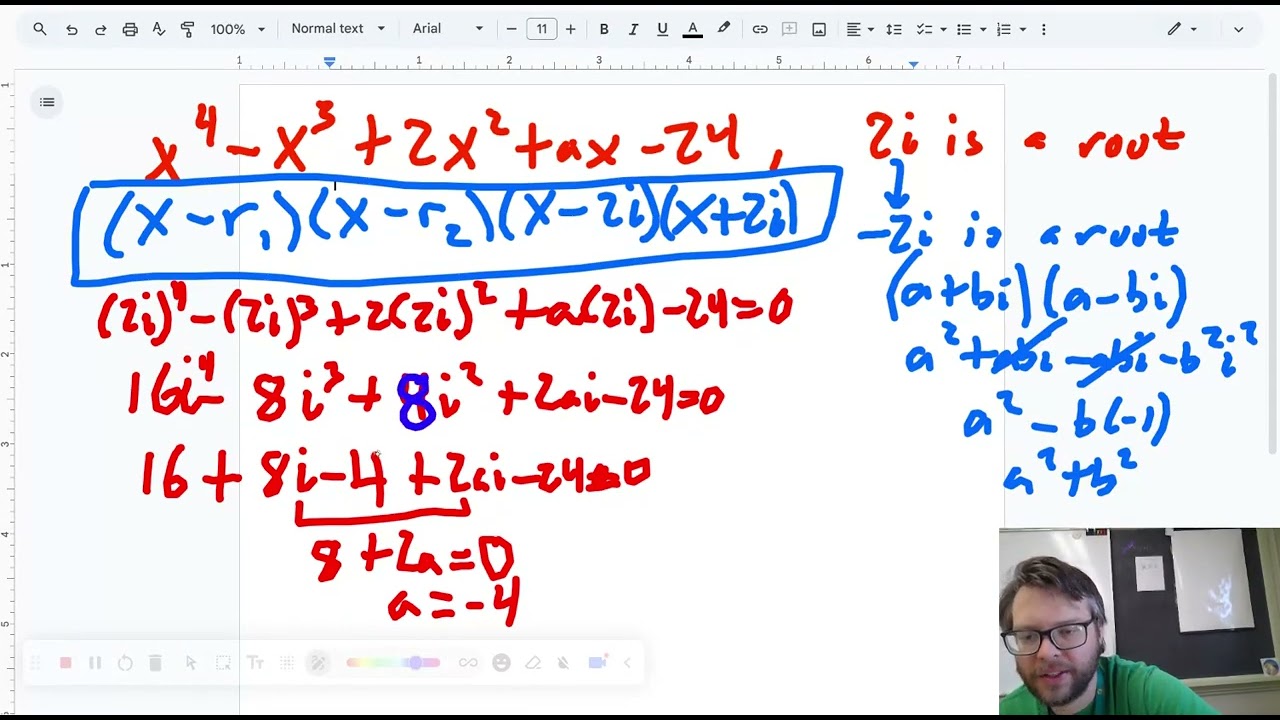 IB HL Exam Prep - Factorizing a polynomial given a complex root