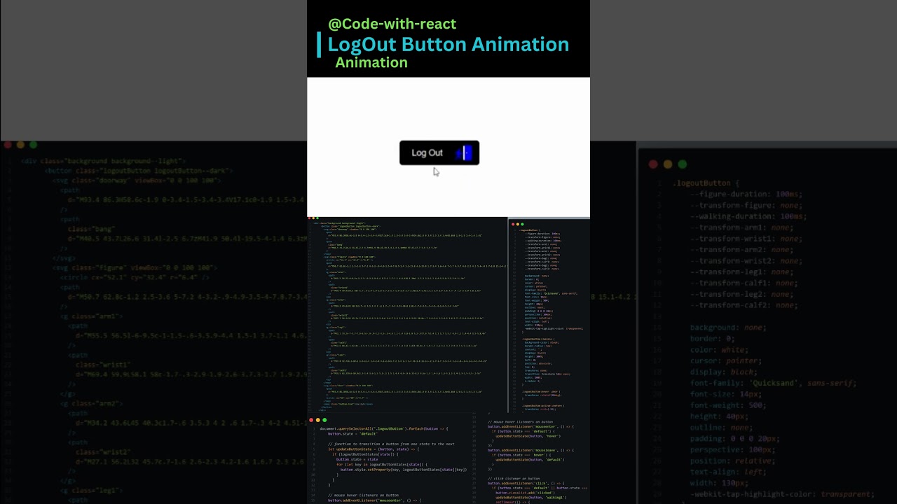 LogOut Button Animation #code-with-react #shorts