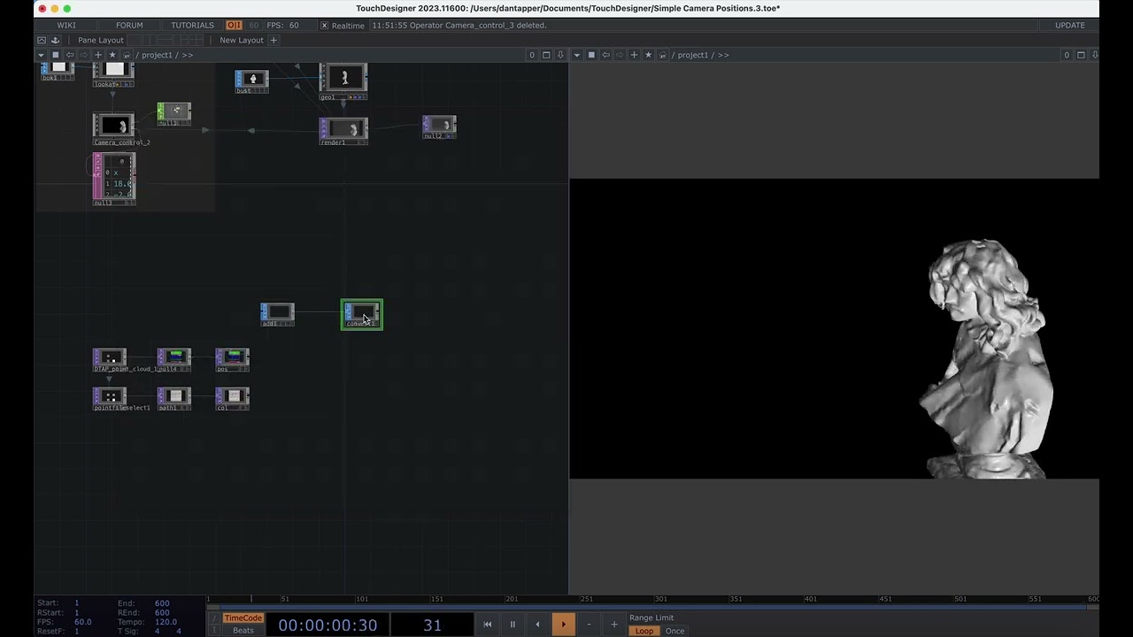 Automated camera paths - TouchDesigner