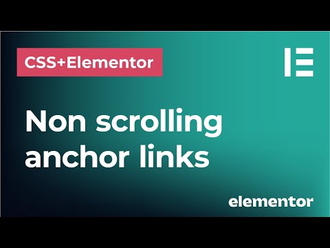 Non scrolling anchor links in CSS and Elementor | Jump to a link on the same page without scrolling