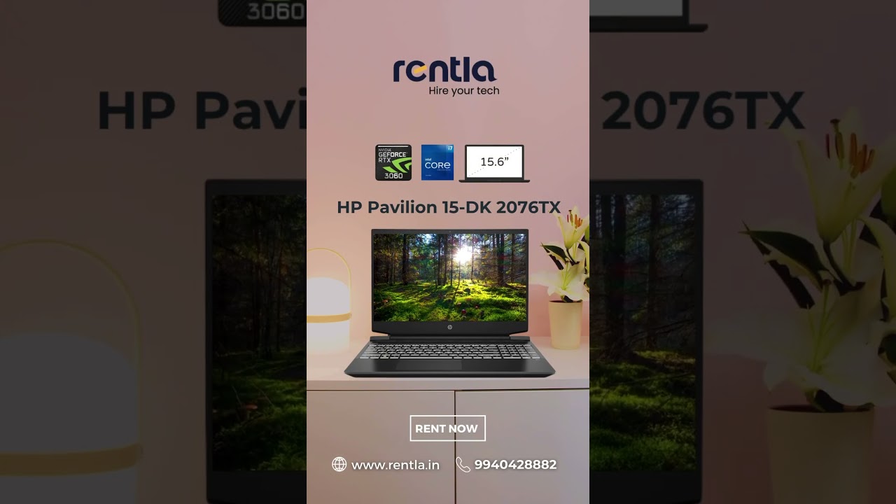 HP Pavilion 15 DK 2076TX laptop for Rent.Rentla  #laptop #laptoprental #chennairentals #hp #chennai