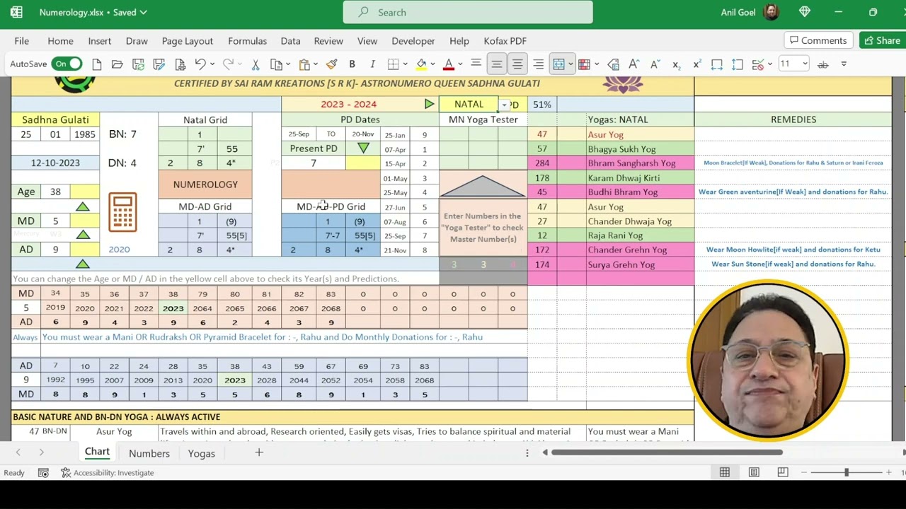 Easy to use Excel Application for Vedic Numerology [Demo Video]