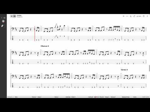 Madonna - Holiday (SYNTH BASS TAB PLAY ALONG)