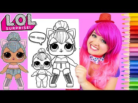 Coloring LOL Surprise Kitty Queen & Lil Sister Coloring Page Prismacolor Pencils | KiMMi THE CLOWN