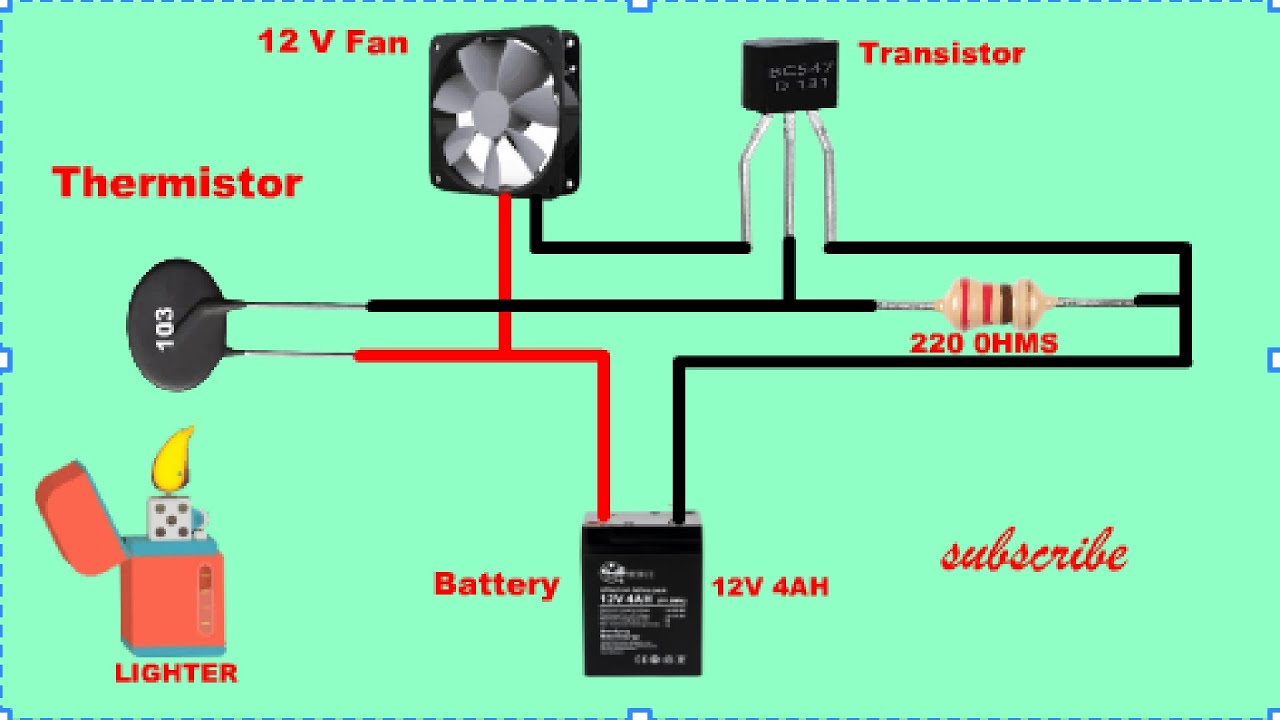 How to make temperature sensor circuit fan control at home / how temperature works/diagram/animation