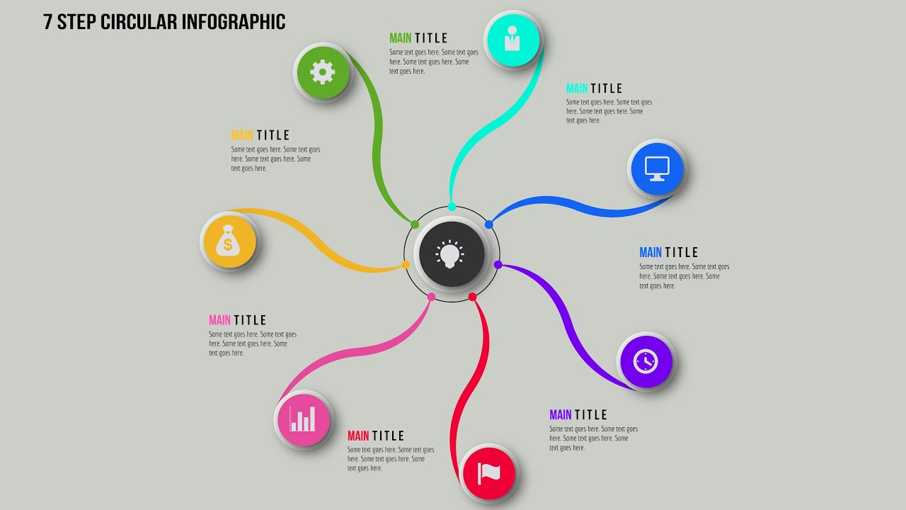 2.Adobe Illustrator Design -  7 Step Circular Infographic | Business Infographic