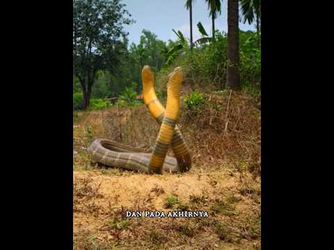 Mendebarkan, seperti ini pertarungan dua king cobra jantan #ular #kingcobra #shortvideo