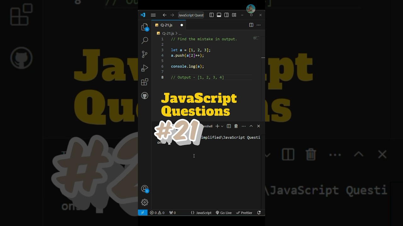 #21 : JavaScript Questions Series #coding #webdevelopment #codingsimplifiedspace #javascripttutorial