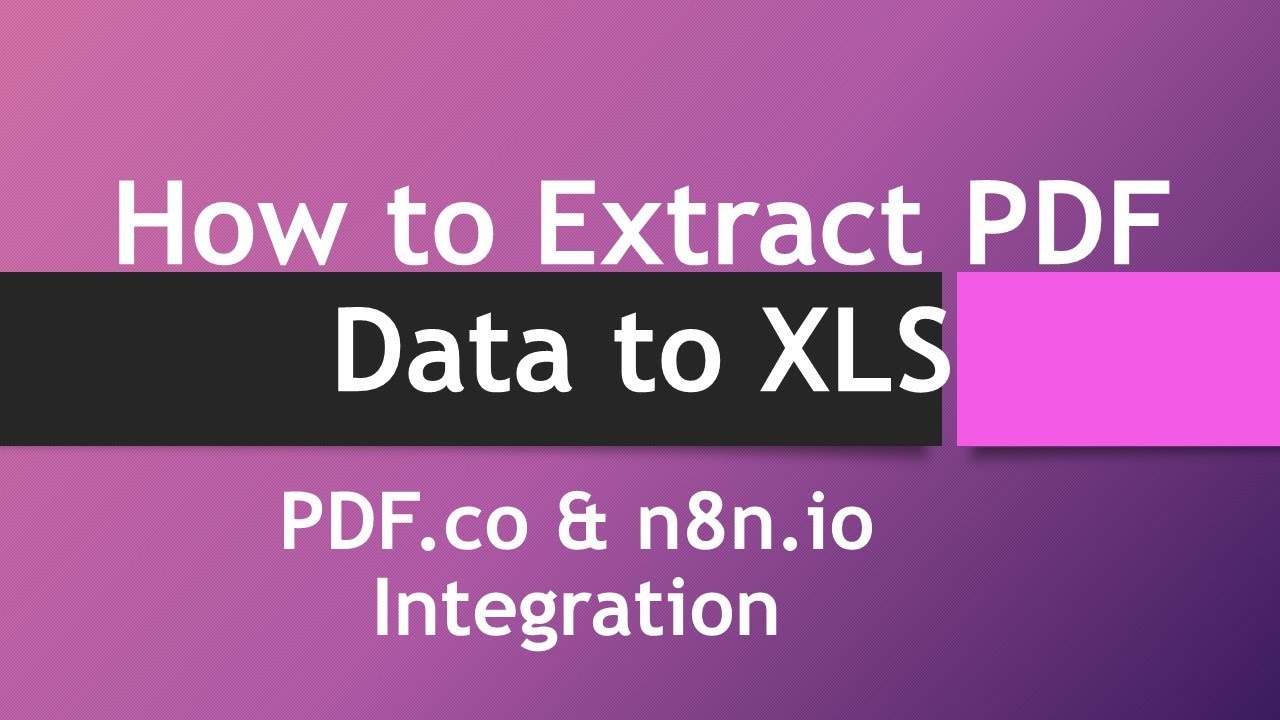 How convert PDF in XLS(Excel) with n8n - Questions - n8n Community