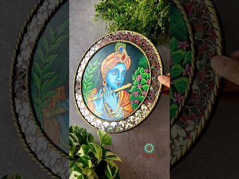 Shri Krishna🙏 Done using acrylic colors, clay, mirrors, jewels on our mdf base #krishna #shorts