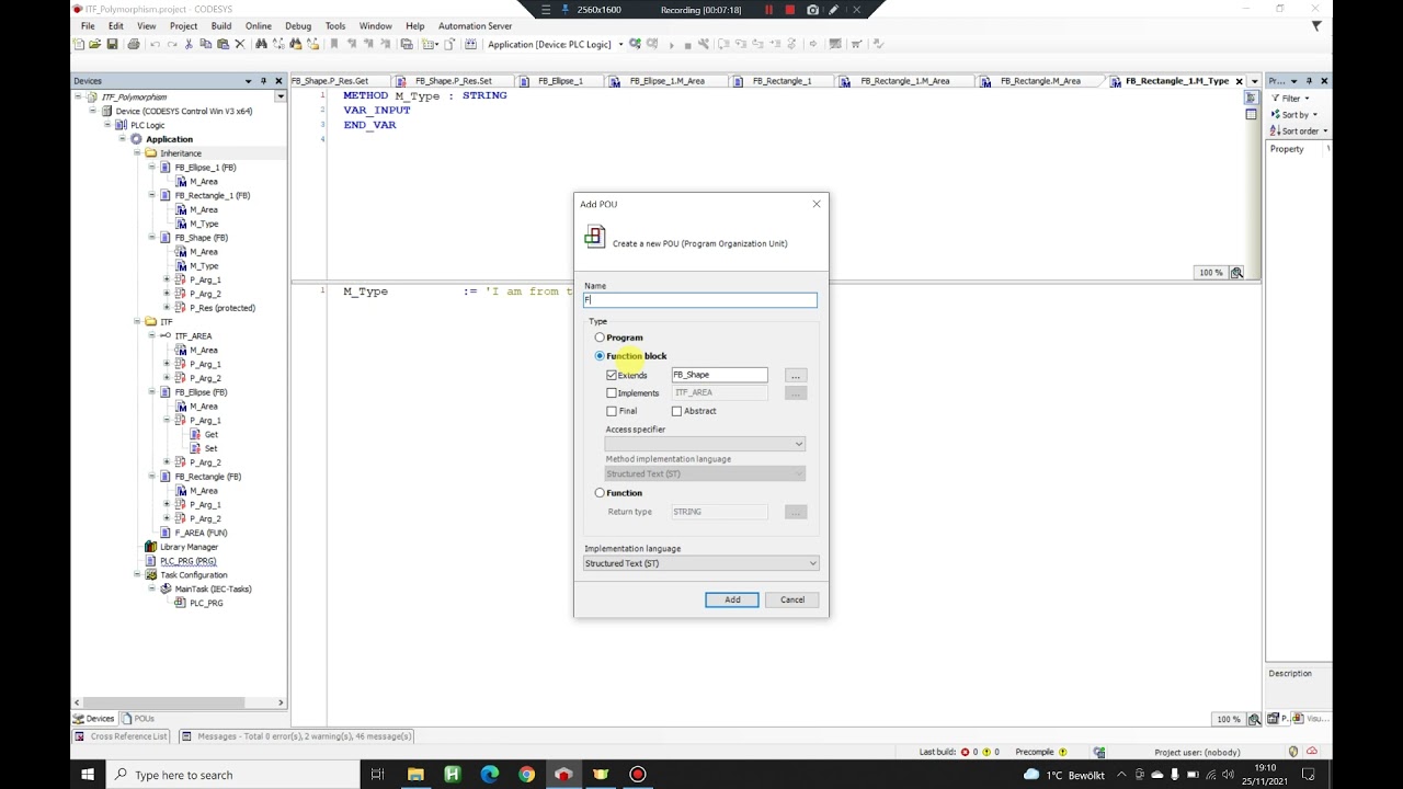 CODESYS - Runtime polymorphism using inheritance (OOP)