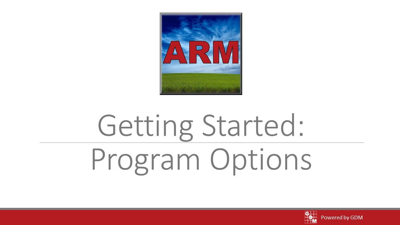 Getting Started: Program Options