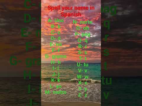 Spell your name in Spanish