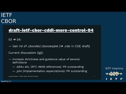 IETF interim: CBOR 2024-04-17 14:00