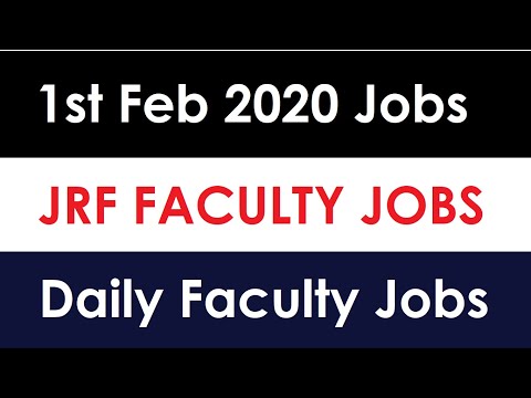 JRF Faculty Jobs on 1st Feb 2020