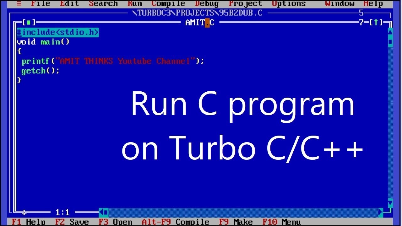 How to Run first C program on TurboC/C++ (Updated 2021)