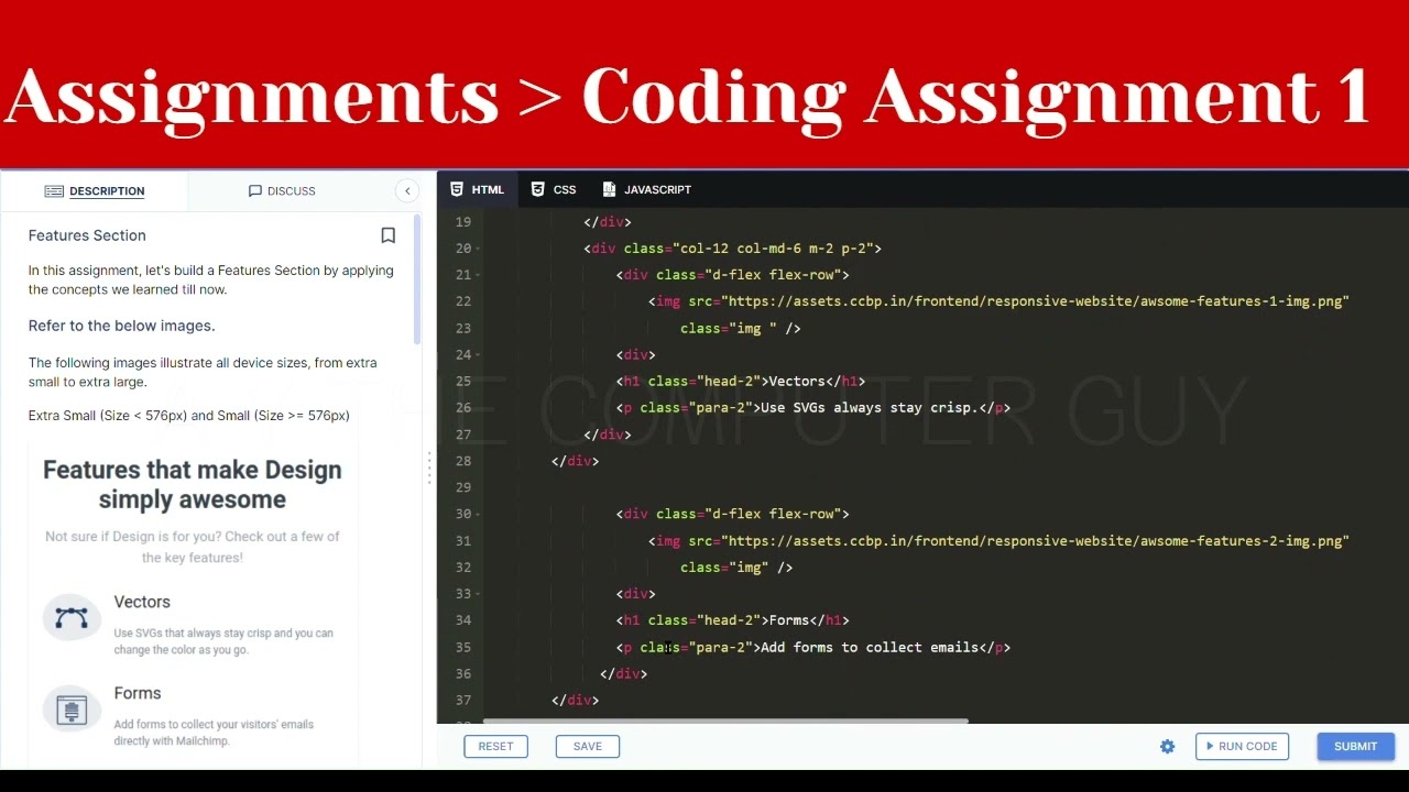 Assignments | Coding Assignment 1 | Features Section | #nxtwave #ccbp #ay