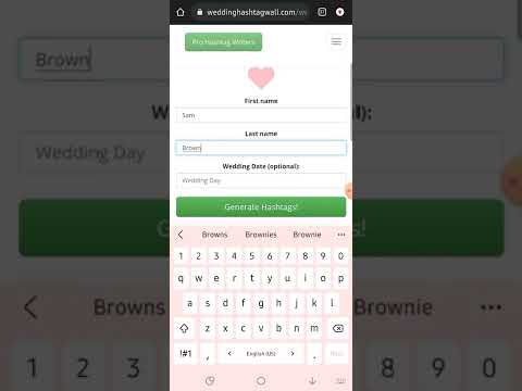 How to use wedding hashtag generator (tutorial)