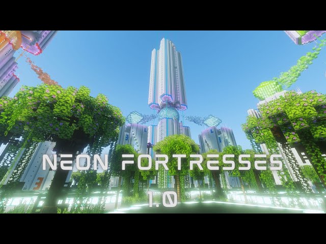 Neon Fortresses 1.0 Mega Build Minecraft Map