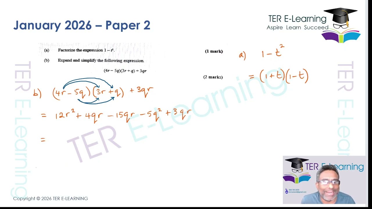 CSEC Maths - January 2026 Paper 2 Solutions (Terry David)