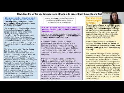 IGCSE Edexcel English Language Exam, Language Anthology - Danger of a Single Story