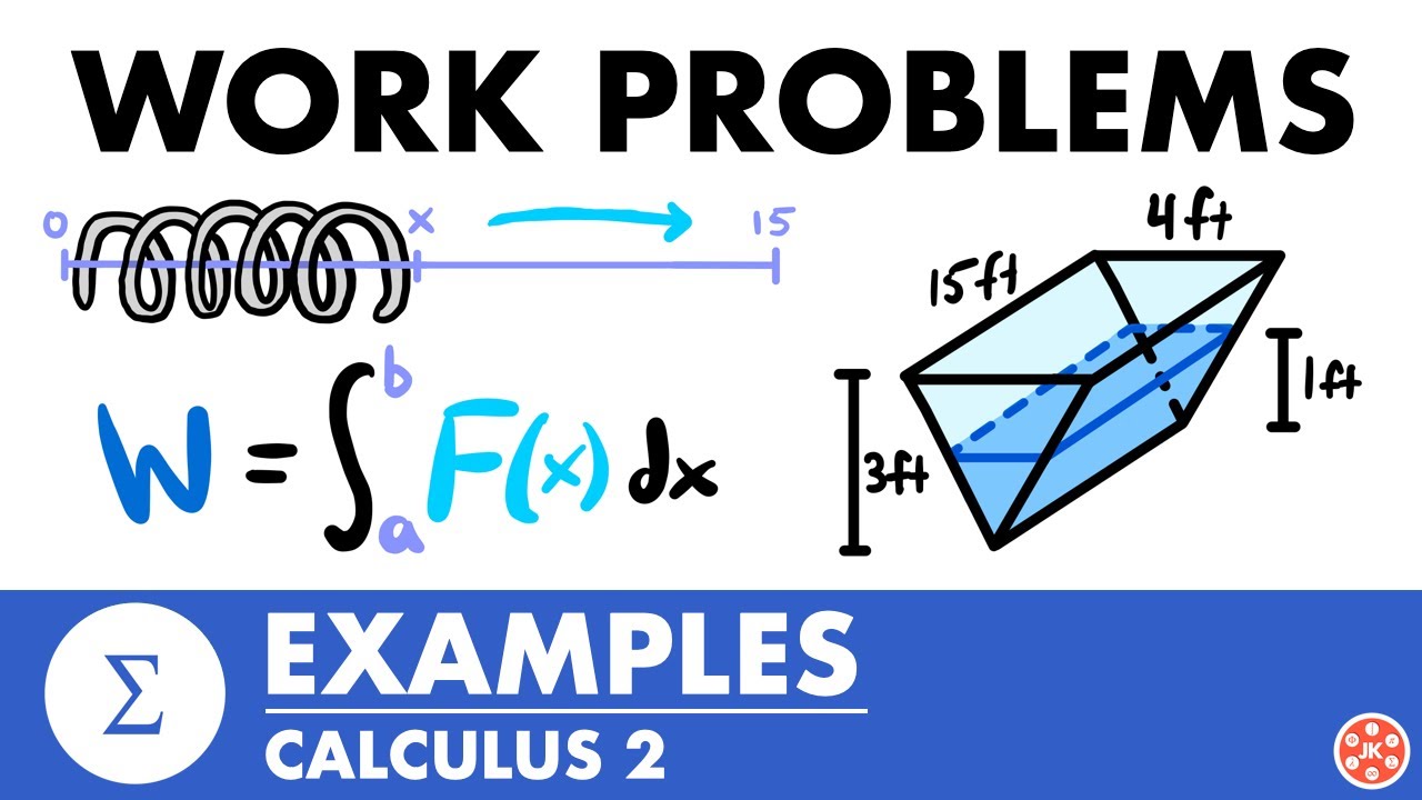 Work Problems Examples | Calculus 2 - JK Math
