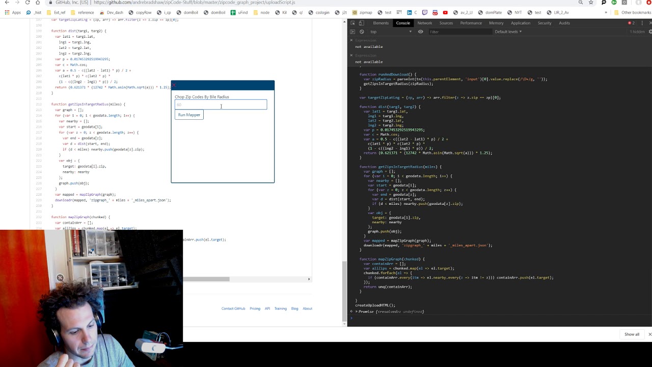 JavaScript USA zip code mapper