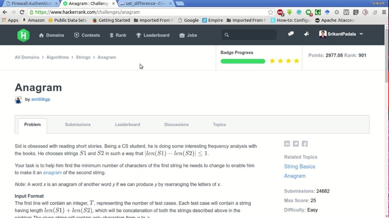 HackerRank | Anagram Solution