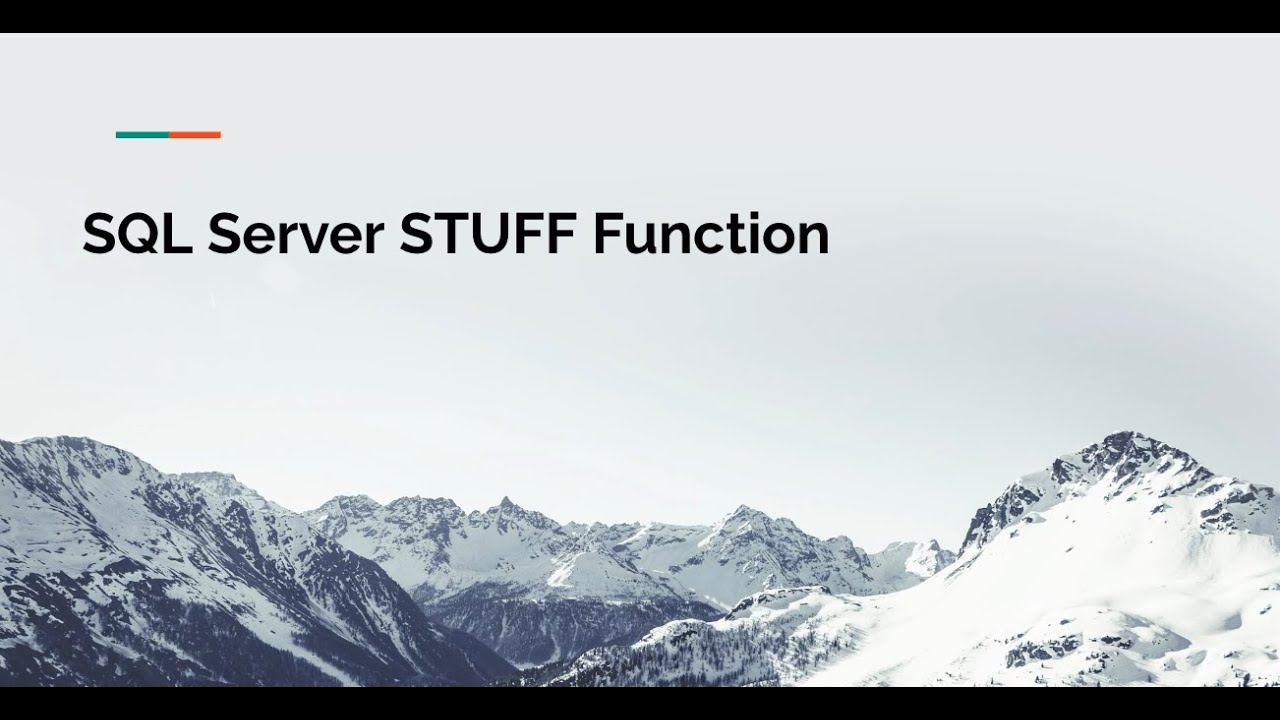 SQL Server STUFF Function Tutorial